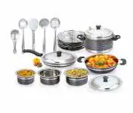 Buy Stainless Steel Color Cookware Set-14pc Online at Best Prices in ...