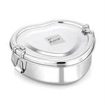 Buy JVL Silver Stainless Steel Medium Size Heart Single Layer Tiffin Box With Inner Plate Online ...