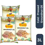 Buy VVD Priyam Cold Pressed Groundnut Oil - 3 LTR - Pack of 3 - Agmark ...