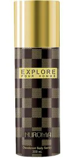 Buy Nuroma Deodorant Body Spray for Men, 200ml - Explore Leather Brown ...