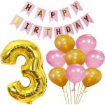 Buy ACOME Pink, Gold Happy Birthday Banner, Number Foil And Metallic ...
