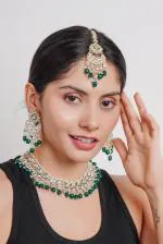 Buy Divisha Alloy Designer Jwellery Set (Green) Online at Best Prices ...