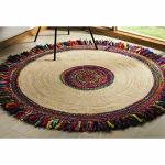 Buy Handmakers Multicolor Jute Natural Indoor Rug With Cutting Strips ...