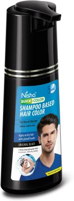 Buy Nisha Easy 5 minute Hair Colour Shampoo Based Natural Black,180ml ...