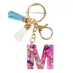 Buy CRAFTSTUDIO Resin Alphabet Initial M letter keychain for Boys ...