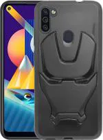 Buy Vakibo Samsung Galaxy M11 Black Rubber, Silicon 3D Case Back Cover ...