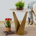 Buy Metalsmith Iron Metal Side Table With White Marble Top| End Table ...