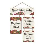 Buy Artvibes Good Vibes Only Decorative Wall Art MDF Wooden Wall Hanger ...
