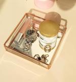 Buy LamJum Gold Glass, Metal Square With Rose Electroplating And Mirror ...