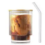 Buy KiKiluxxa Glass Coffee Mug With Straw Green Tea Sipper Tumbler Mug ...