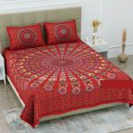 Buy Quilt n Razai Red Printed Cotton Bedsheet with Pillow Cover Online ...