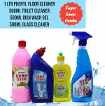 Buy Dropster Cleaning Combo of 4 | Dish Wash | Toilet Cleaner | Phenyl | Glass Cleaner | 2.5 ...