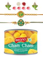 Buy Feastive Celebrations Bliss And Harmony Rakhis, A Pair Of Soan, Kesar, Chawal With Bikano ...