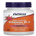 Buy NOW Foods, Vitamin D-3, High Potency, 50 mcg (2,000 IU), 120 Softgels Online at Best Prices ...