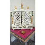 Buy Lucky Art Beautiful Mdf Jali Wooden Temple/Pooja Mandir For Home ...