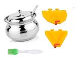 Buy Stainless Steel Ghee Dani or Ghee Pot with 20 Mtr Clothe Rope and ...
