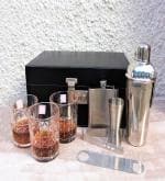 Buy MUREN Travel Bar Briefcase Portable Leatherette Box Set with ...