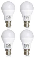 Buy 3A BRIGHT B22 9 Watt Cool White Round LED Bulb (Combo Pack of 4 ...