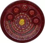 Buy MISHAV DECORATIVE RED THALI FOR POOJA 12INCH Stainless Steel ...