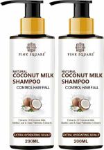 Buy Pink Square Coconut Milk Shampoo Anti-Dandruff and Hair Fall Daily Care Damage Repair All ...