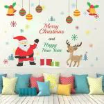 Buy LANSTICK Multicolor Merry Christmas Self Adhesive Wall Sticker ...