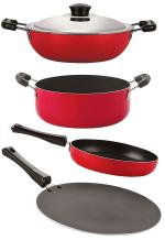 Buy Nirlon 4 pcs of Non-stick Pot and Pans Cookware Set with Bakelite ...