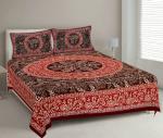Buy Quilt n Razai Red and White Printed Cotton Bedsheet with Pillow ...