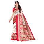 Buy Divyanka Women Art Silk Floral Printed Saree With Blouse Peace Red ...