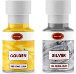 Buy RED CLIFF Gel Food Color Golden Silver Concentrated, Vegan & Gluten ...