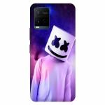 Buy Voleano back cover for Vivo Y21, Marshmallow, black baground, back ...