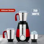 Buy CERANUJ Kitchen Queen 750-Watt Mixer Grinder with 3 Jars (Wet Jar ...