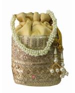 Buy Milan's Creation Handmade Brocade Draw String Potli Bag -Yellow ...