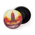 Buy Dhcrafts Multicolor Metal Rath Yatra D1 Printed Fridge Magnet, 5.8 ...