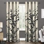 Buy UrbenQueen Polyresin Banded Curtain - 4 x 7 feet (Pack of 4) Online ...