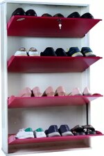 Buy Babbar Steel 4 Door Metal Wall Mounted Shoe Rack Steel Shoe And ...