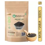 Buy HerbsLand Basil Seeds / Tukmariya / Sabja / Bapji Seed for Protein ...