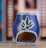 Buy HAUS FABULA Blue Terracotta Handmade Candle Holder HFTCDF-217449BLUE Online at Best Prices ...