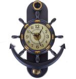 Buy Shrijay Analog 45 cm X 30 cm Wall Clock (Grey, With Glass, Pendulum ...