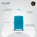 Buy Yayavar Rio Turquoise Polycarbonate TSA Lock Colour Matching accessories Hard Trolley Bags 1 ...
