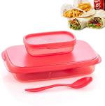Buy Ranic Plastic 2 Containers Lunch Box, 590 Ml (Set Of 3) Online at ...