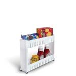 Buy SUMOWARE 2 Layer Storage Organizer Slim Rack Shelf with Wheels for ...