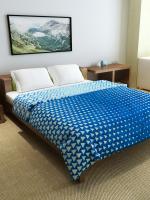Buy Divine Casa Blue & Navy Blue Geometric Microfiber Polyester Double Reversible Comforter 250 ...