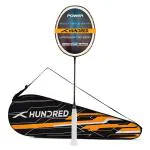 Buy Hundred Black, Gold Carbon Fibre Flutter S Attk Strung Badminton ...