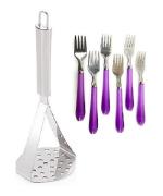 Buy BLUE WONDER Stainless Steel Big Potato Masher With Stainless Steel ...