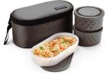 Buy Trueware Black Stainless Steel 3-Containers Lunch Munch Insulated ...