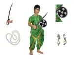 Buy Kaku Fancy Dresses Silk,Polyester National Hero Jhasi Ki Rani Fancy ...