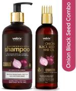 Buy VEBIX PROFESSIONAL Red Onion Black Seed Oil Hair Care Kit Shampoo, Hair Oil (Set Of 2 ...