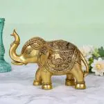 Buy NIKSA HOMES Brass Handmade Engraved Elephant | Vastu Showpiece ...
