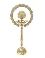 Buy Rastogi Handicrafts Pure Brass Diya (Puja Lamp) Hindu Pooja Article ...