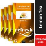 Buy TE-A-ME Refresh Lemon Black Tea, 100 Tea Bags (Pack of 4 Boxes - 4 ...